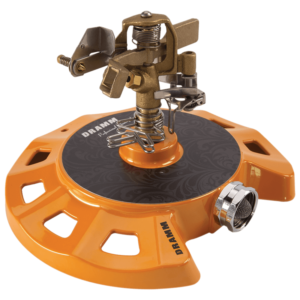 ColorStorm Circular Base Impulse Sprinkler - Orange ⋆ GardenGrow.us